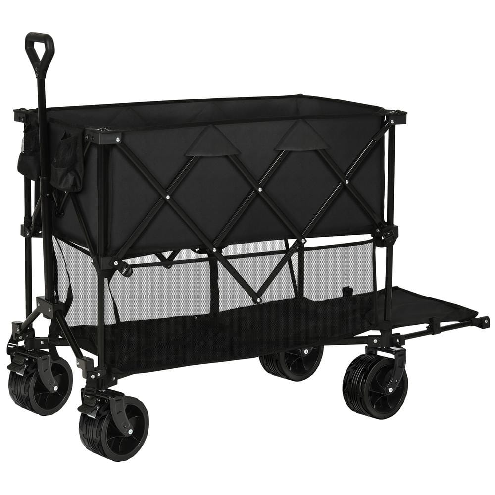 DEXTRUS 10 cu. ft. Wagon Cart 2 Tiers 460 lbs. Load Collapsible Folding ...