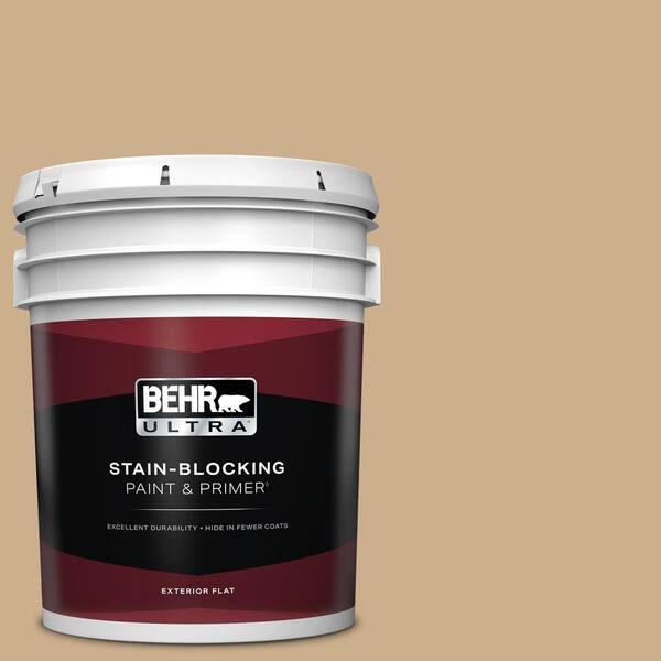 BEHR ULTRA 5 gal. #PPU7-20 Raffia Ribbon Flat Exterior Paint & Primer ...