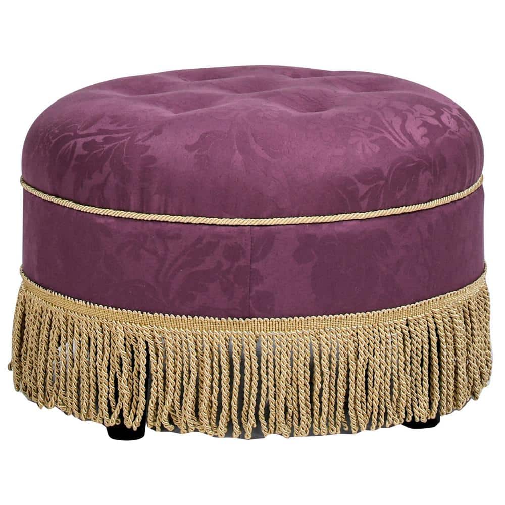 Jennifer Taylor Yolanda Purple Floral Sateen Jacquard 24 in. Round ...