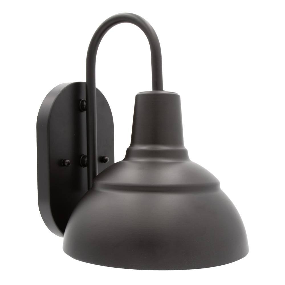 Maxxima 1-Light Brown Integrated LED Outdoor Wall Mount Barn Light ...