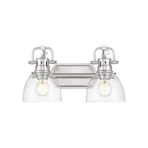 Golden Lighting Duncan 8.25 in. 1-Light Pewter Vanity Light with Black ...