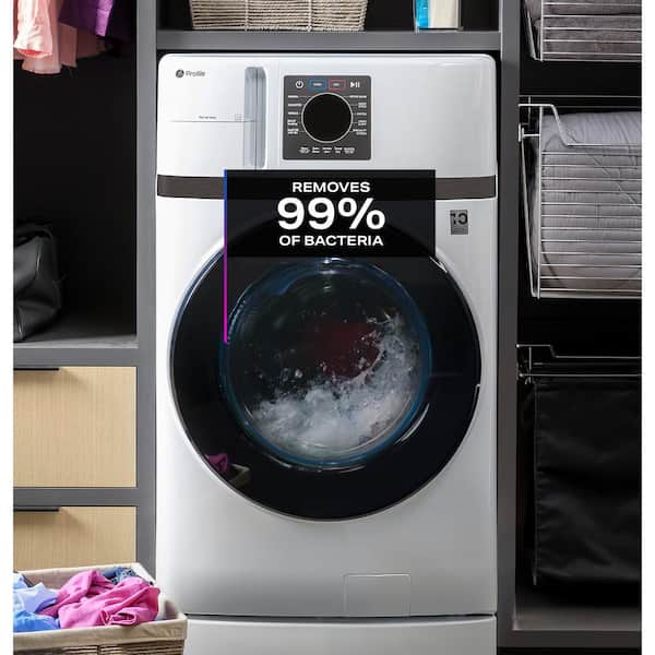 GE Profile 4.6 cu. ft. Smart UltraFast Electric Washer and Dryer Combo ...