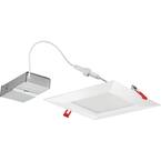 Pixi LED Square 8 in. by 8 in. White Integrated LED Recessed Can ...