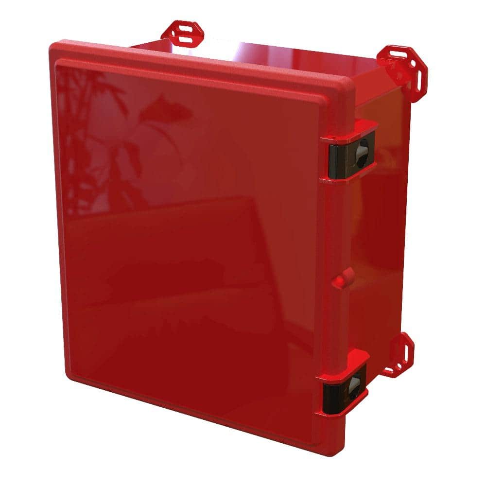 Serpac 17.8 in. L x 16.3 in. W x 9.3 in. H Polycarbonate Red Hinged Top ...