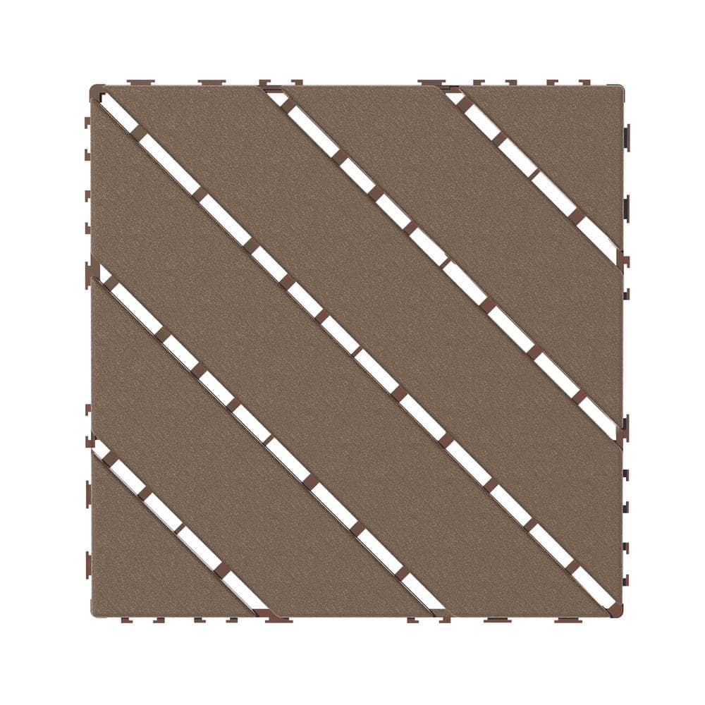 DENISLAWN 12 in. x 12 in. Plastic Interlocking Deck Tiles, Waterproof 6 ...