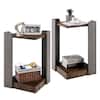 Costway 2PCS 2 Tier Sofa Side End Table Storage Shelf Small Spaces ...