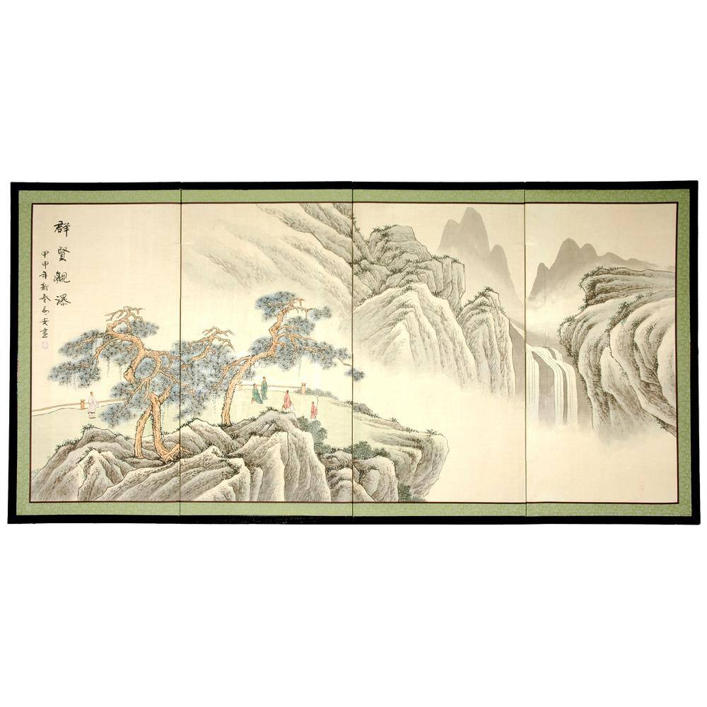 Red Lantern 72 in. x 36 in. "Mountain of Knowledge" Wall Art SILK-KNOW ...