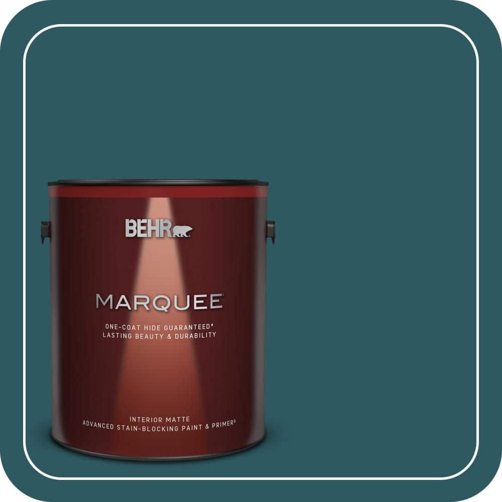 BEHR MARQUEE 1 gal. #QE-47 Petro Blue Matte Interior Paint & Primer ...