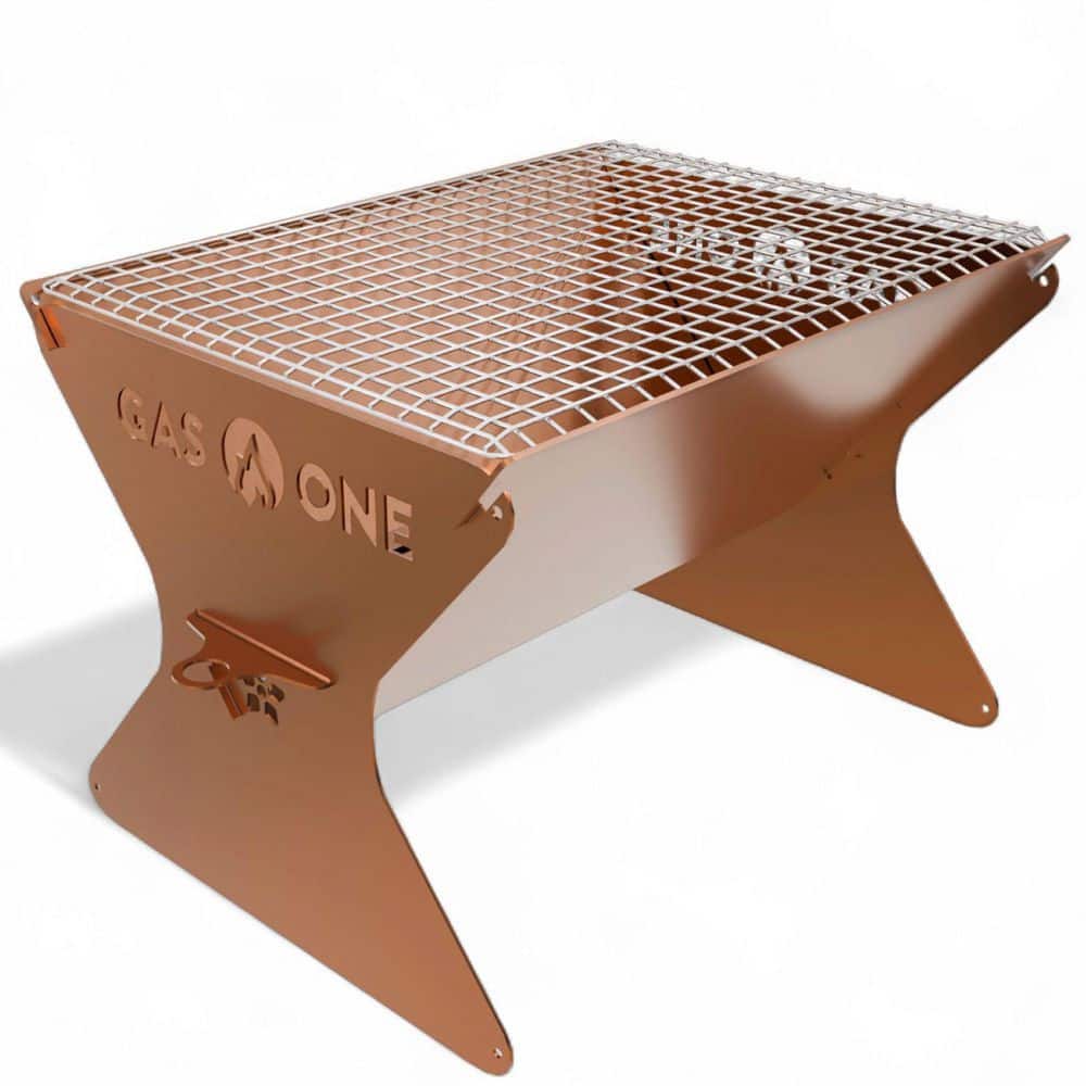 GASONE 15 in. Portable Foldable Charcoal Grill in Brown CG-15FB - The ...