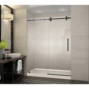 Aston Langham 60 in. x 75 in. Frameless Sliding Shower Door in Oil Rubbed Bronze with Handle ...