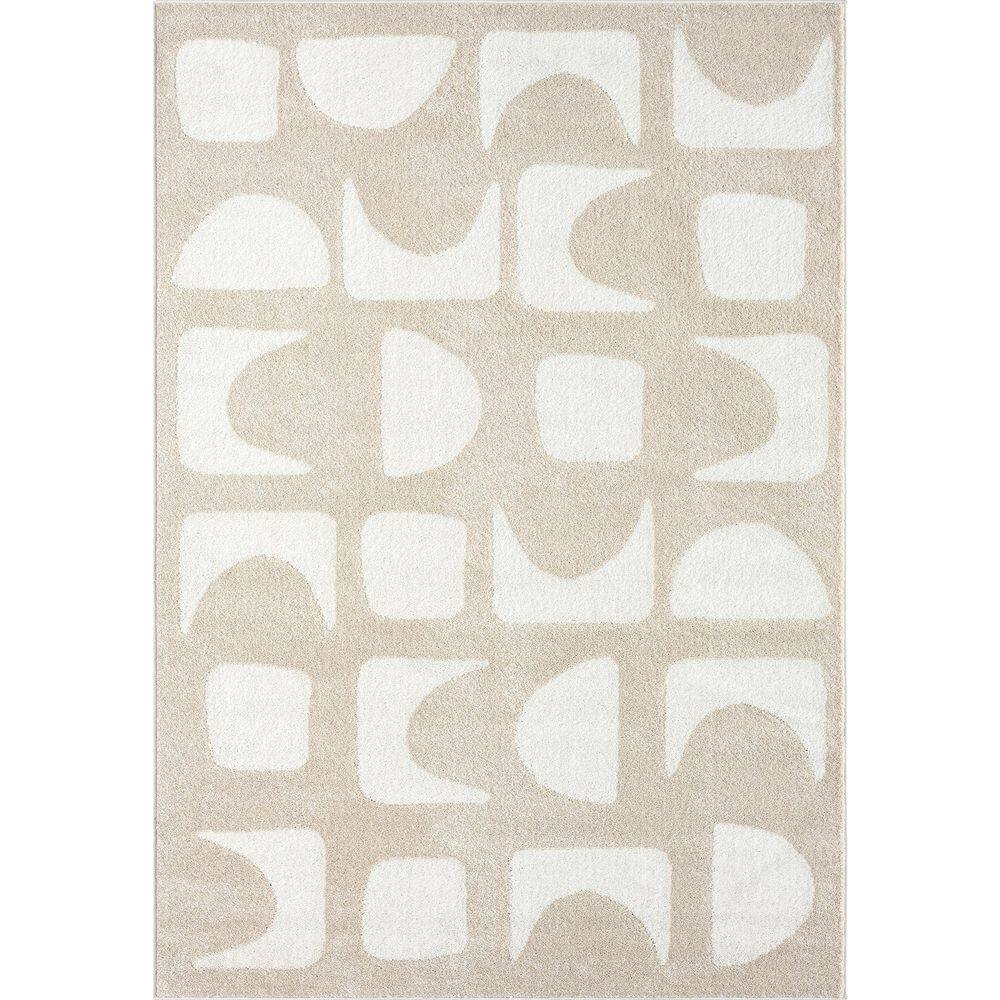 Abani Nuevo Beige 7 ft. 9 in. x 10 ft. 2 in. Swirls Polypropylene Area Rug NUE220A-8 - The Home ...