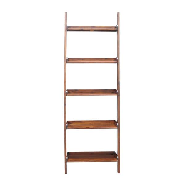 5 shelf ladder bookcase espresso store