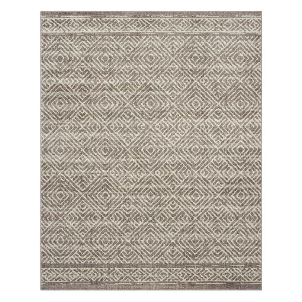 Mohawk Home Sula Tex Gray/Cream 7 ft. 6 in. x 9 ft. 6 in. Geometric ...