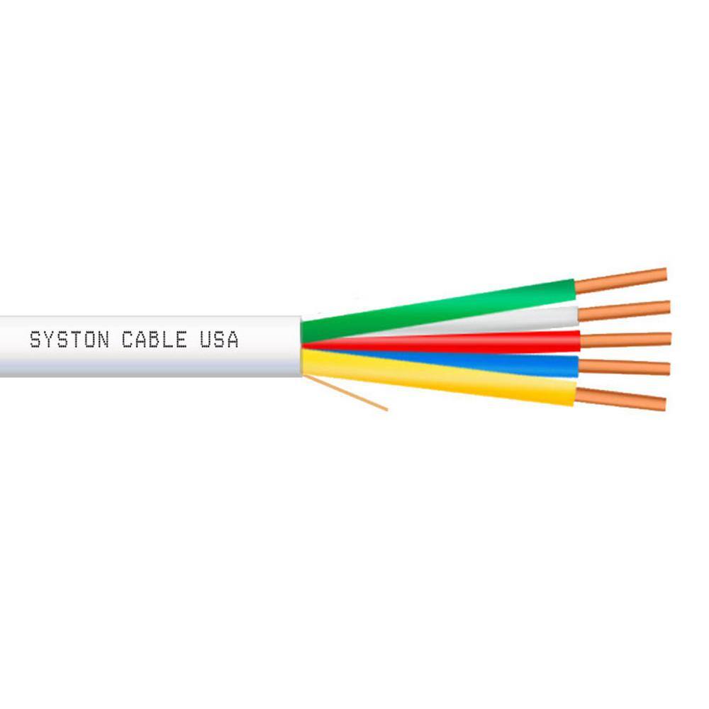 Syston Cable Technology 250 ft. 18/5 Solid BC CMR/CL2R White Thermostat ...