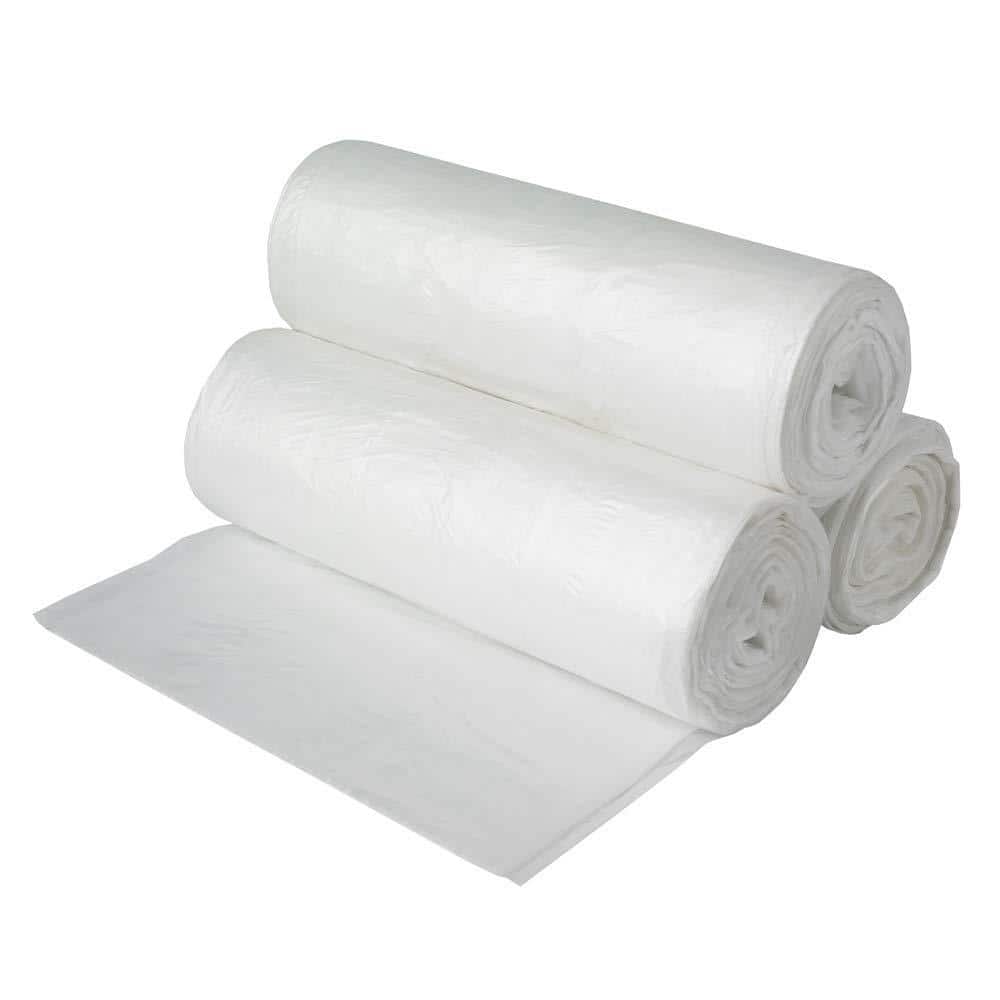 Aluf Plastics 4 Gal. 6 Micron (eq) 17 in. x 18 in. Clear Garbage Bags ...