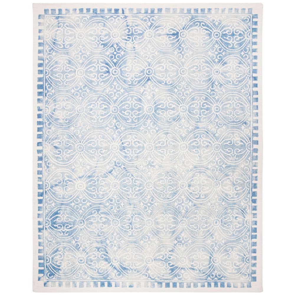 SAFAVIEH Dip Dye Blue/Ivory 8 ft. x 10 ft. Vintage Floral Area Rug ...