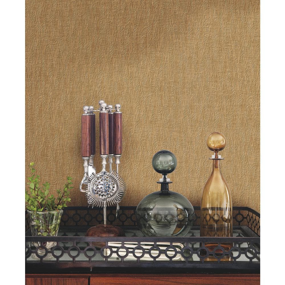 Warner Bryson Copper Feathered Texture Wallpaper Sample 4174-4655SAM ...