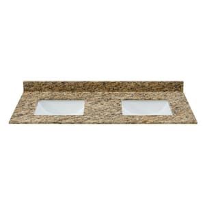 Tile and Top Tile and Top 61 in. W x 22 in. D Granite White Rectangular ...