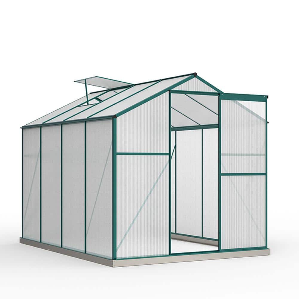 Wiilayok 8 ft. x 6 ft. x 6.8 ft. Outdoor Metal Frame Greenhouse with ...