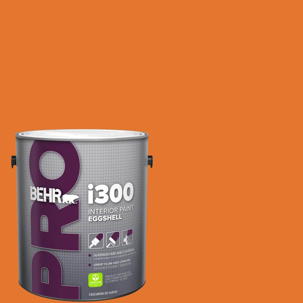 BEHR PRO 1 gal. #250B-7 Crushed Orange Eggshell Interior Paint PR33301 ...