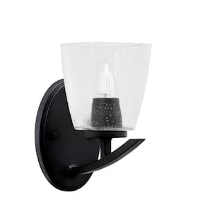 Jojospring Ainoa Single Light Antique Black Wall Sconce with Glass ...