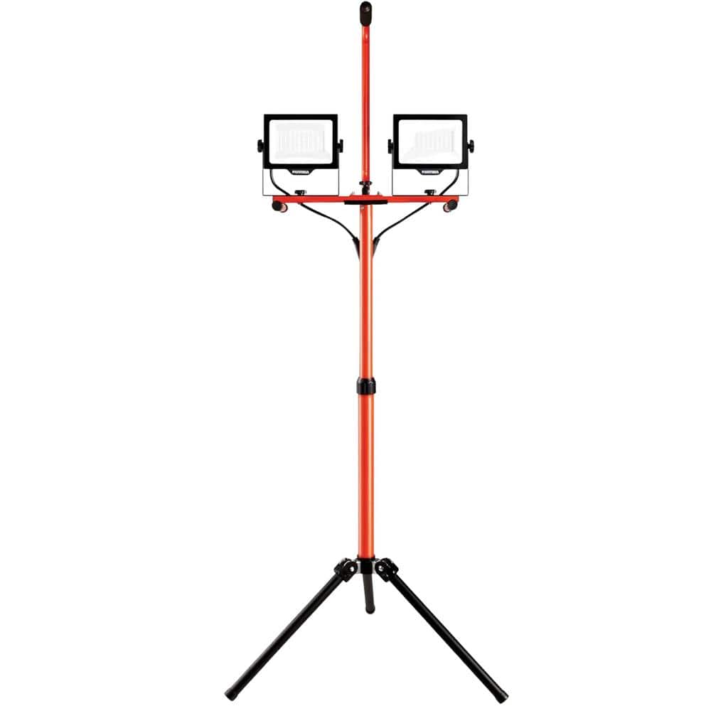 Lukyamzn 120V 10000 Lumens LED 100W Dual Head Work Light, Waterproof ...