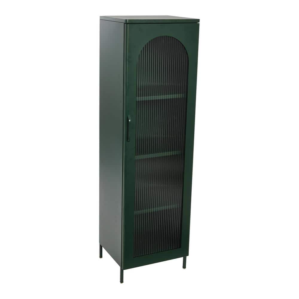 Reviews for 3R studios Solstice Green Metal Cabinet with Arched Glass ...