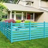 LUE BONA Ares 38 in. x 46 in. Blue Garden Fence W/Post And No-Dig Steel ...