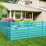 LUE BONA Ares 38 in. x 46 in. Blue Garden Fence W/Post And No-Dig Steel ...