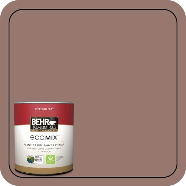 BEHR PREMIUM PLUS 1 qt. #N160-5 Chocolate Delight Flat EcoMix Plant ...