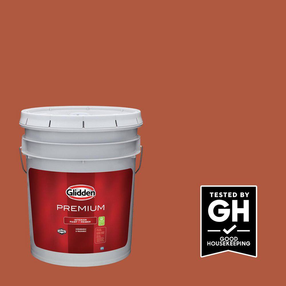 Glidden Premium 5 gal. PPG1191-7 Glowing Firelight Satin Interior Latex ...