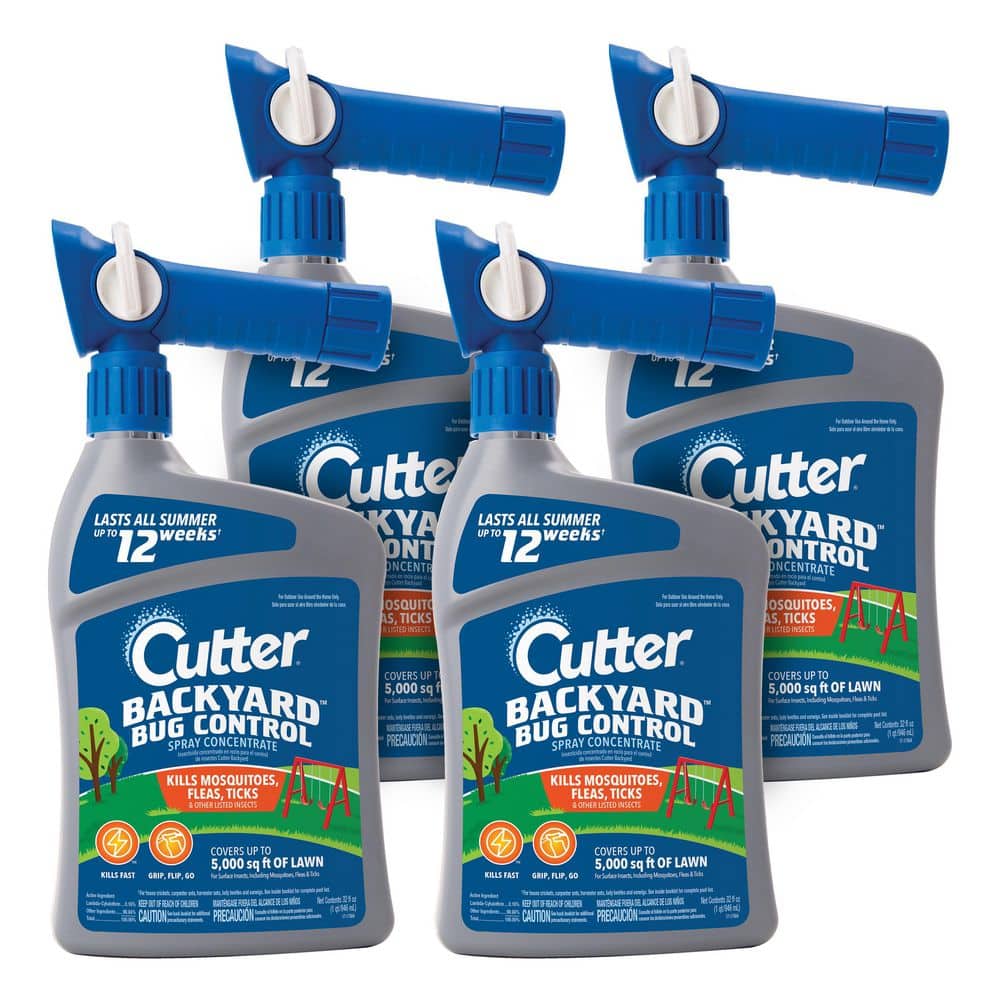 Cutter 32 oz. Backyard Bug Control Spray Concentrate (4-Pack) HG ...