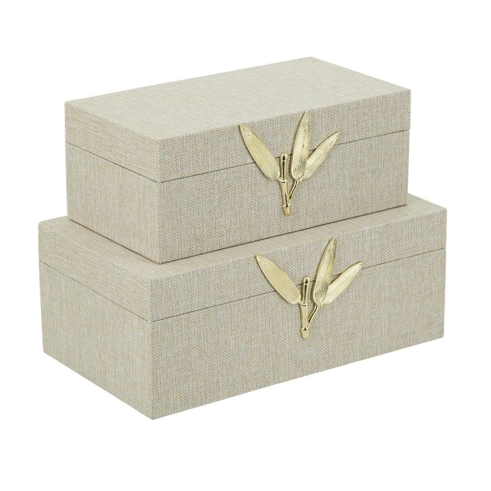 A & B Home Multi-Colored 6.1 in. x 3.9 in. MDF Decorative Box (Set of 2 ...