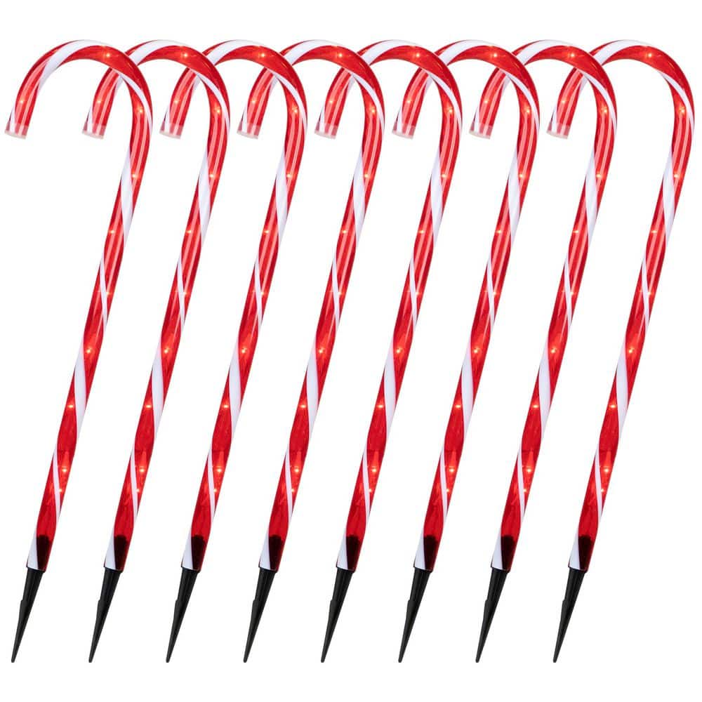 Northlight Candy Cane 8 Function Outdoor Christmas Pathway Lights-(Set ...