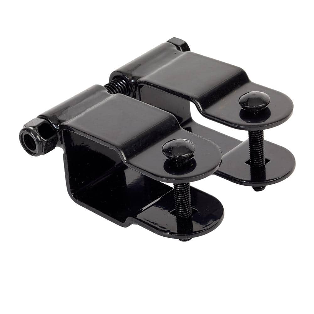 FORTRESS Versai 1.5 in. Black Steel Gate Fence Hinge Gate (2-Pack ...