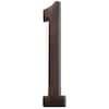 Everbilt 4 in. Aged Bronze Flush Mount Self-Adhesive House Number 1 ...