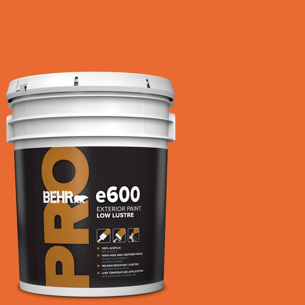 BEHR PRO 5 gal. #220B-7 Electric Orange Low Luster Exterior Paint ...