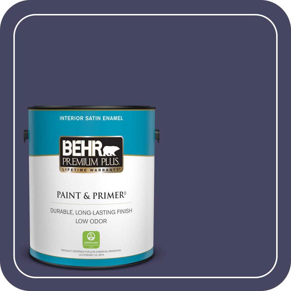 BEHR PREMIUM PLUS 1 gal. #S-H-630 Lunar Eclipse Satin Enamel Low Odor ...
