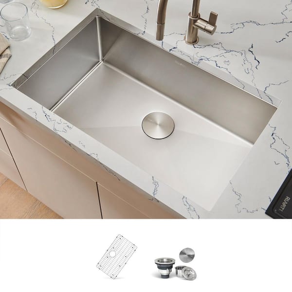 Ruvati Gravena 28 in. Undermount SIngle Bowl 16-Gauge Stainless Steel ...