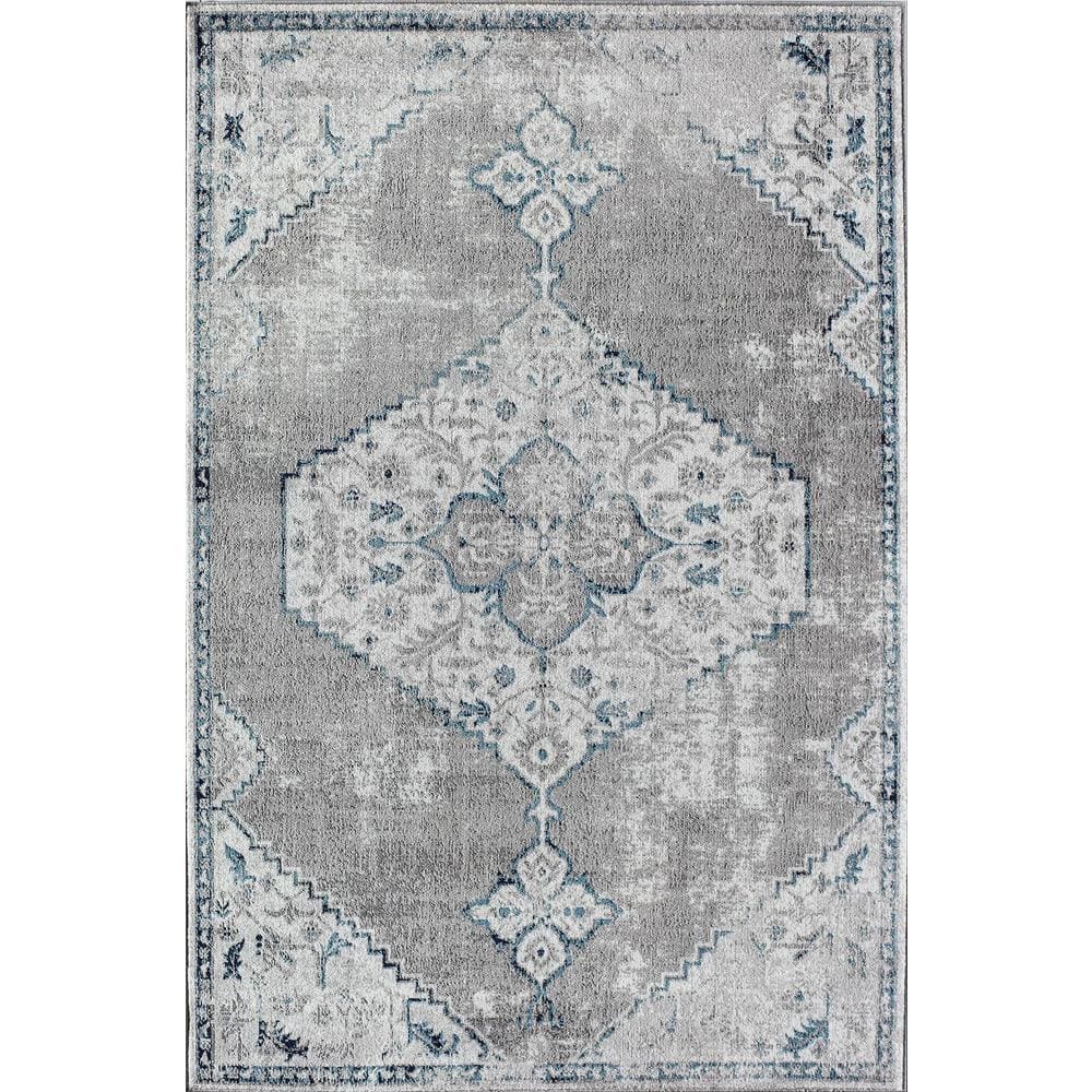 Rugs America Freya Ash 2'6"x8' Farmhouse Area Rug RA30567 - The Home Depot