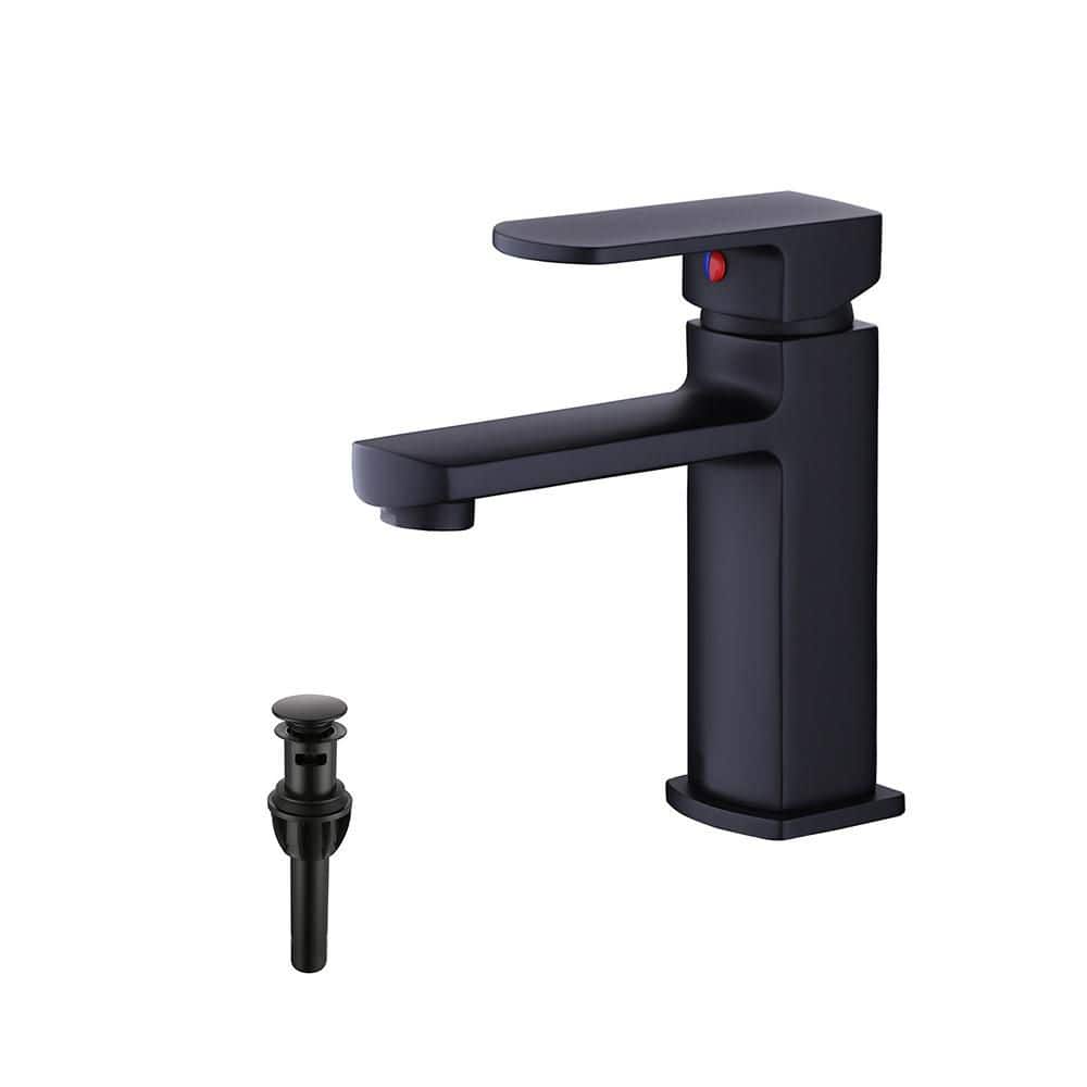 UPIKER Modern Single Handle Single Hole Brass Bathroom Faucet with Push ...