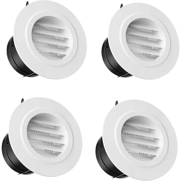 KIWDZFU 3 in. Round Soffit Vent Cover White with Built-in Fly Screen ...
