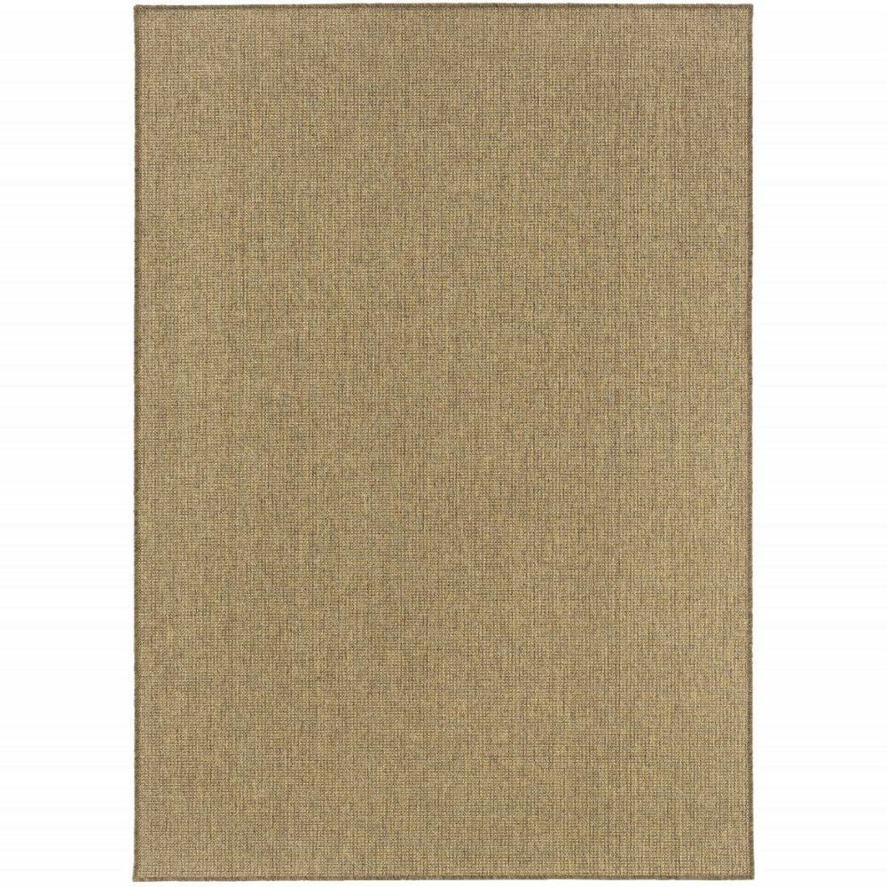 HomeRoots Tan 8 ft. x 11 ft. Loomed Polypropylene Rectangle Indoor ...