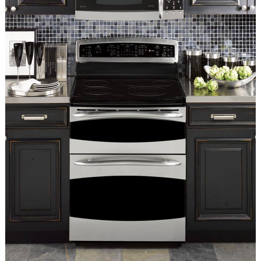 GE Profile 30 in. 6.6 cu. ft. Double Oven Electric Range with Self ...
