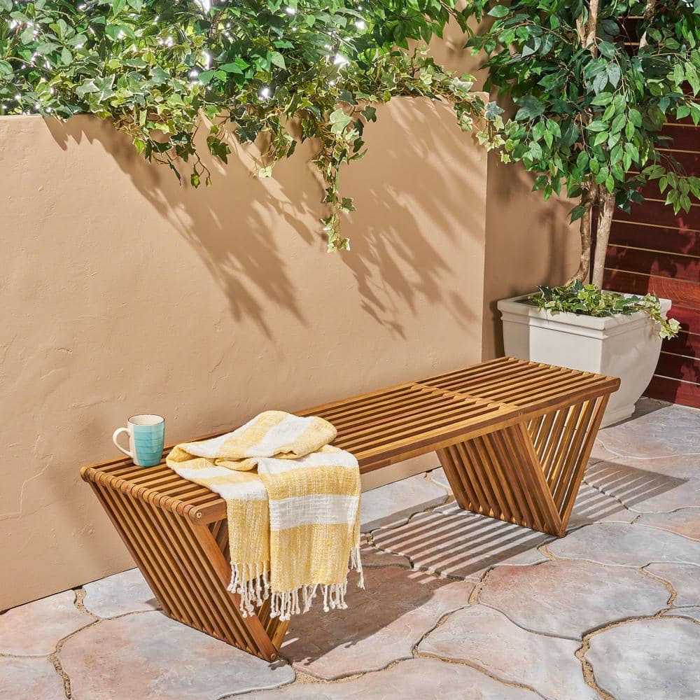 Noble House Metropol Teak Brown Wood Outdoor Patio Bench 53726 - The ...
