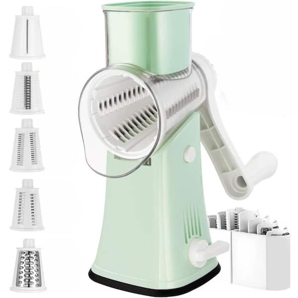 N/A. Stainless Steel Rotary Cheese Grater with 5 Interchangeable Blades ...