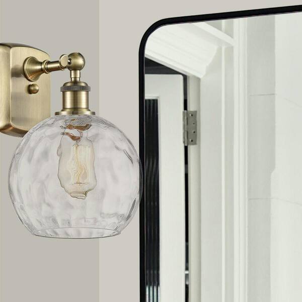 Innovations Athens Water Glass 1-Light Antique Brass Wall Sconce with ...