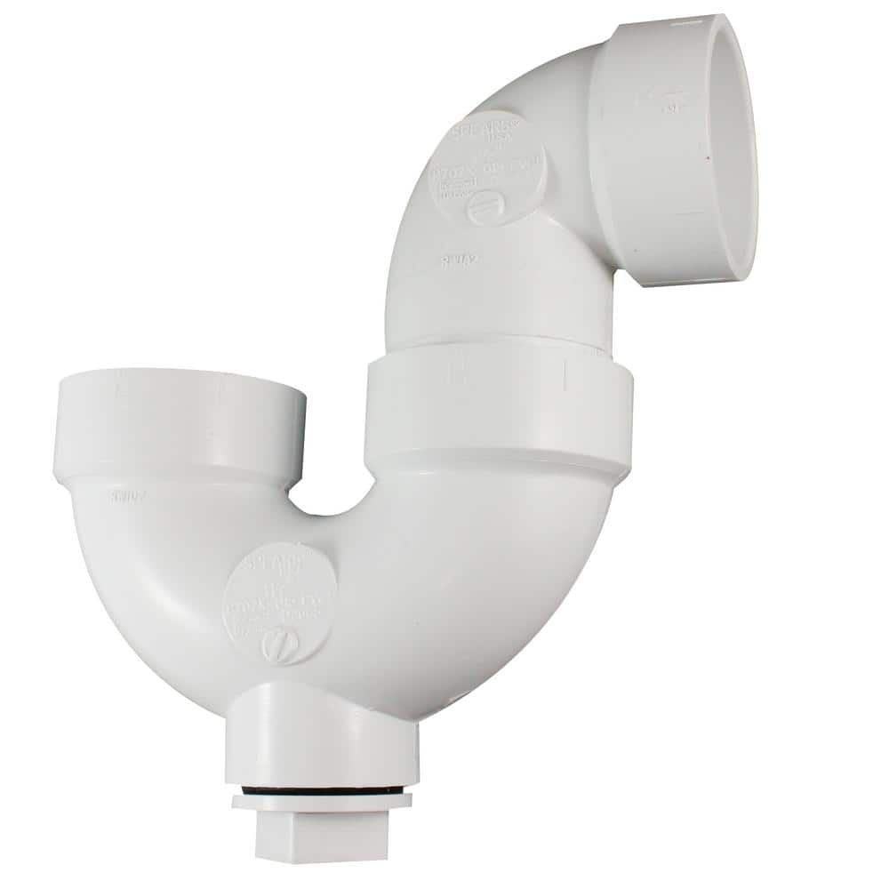 IPEX 1-1/2 in. PVC DWV Hub x Hub x Cleanout with Plug P-Trap 326450 ...