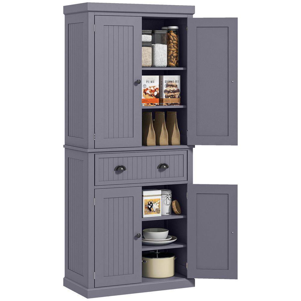 ANTFURN Navy Blue, Painted Pantry Organizer with Adjustable Shelves ...