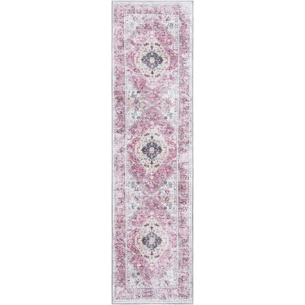 Unique Loom Yara Yash Light Coral Pink 2 ft. 7 in. x 10 ft. Area Rug ...